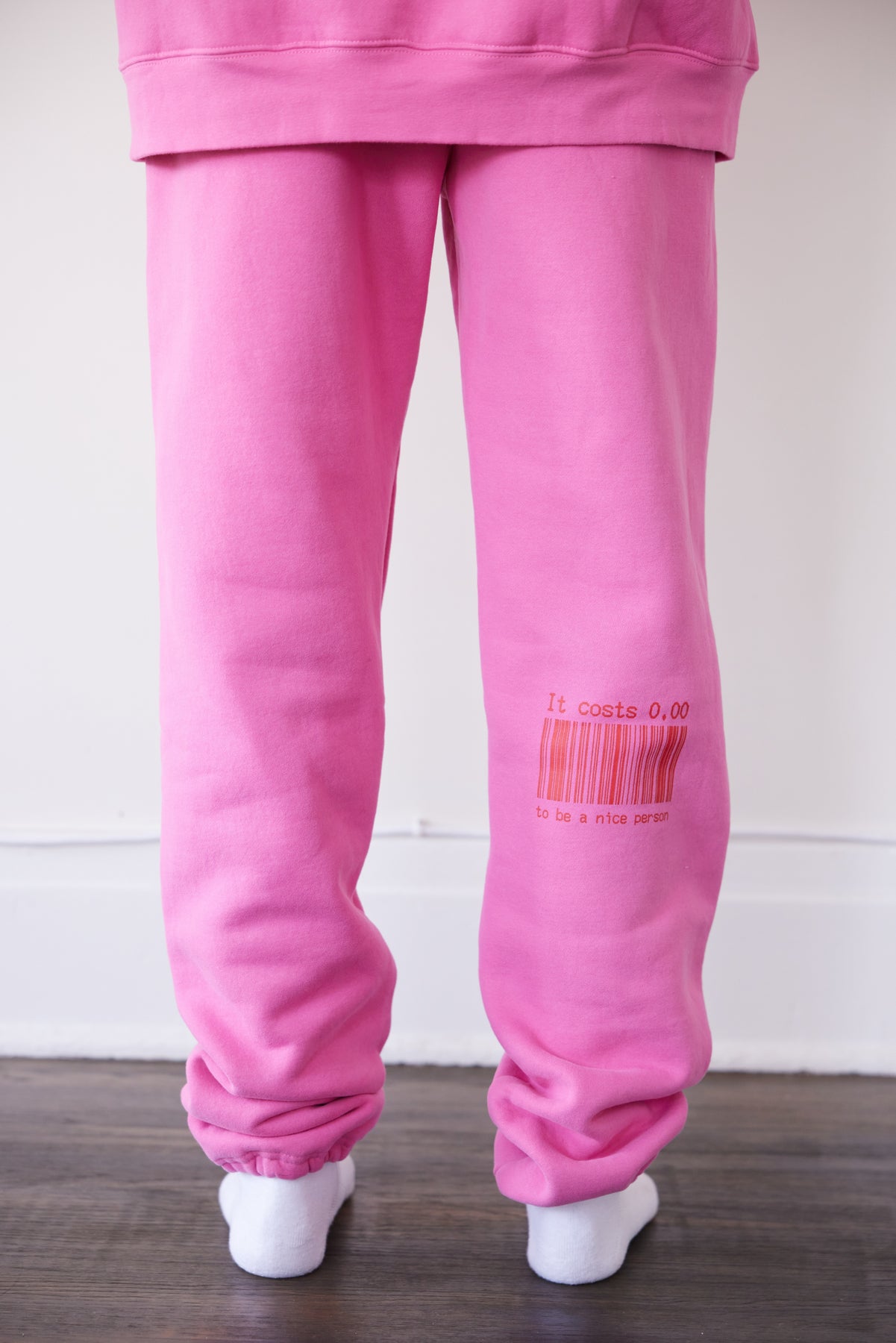 It Costs $0.00 To Be A Nice Person Pink Sweatpants – The Mayfair Group LLC