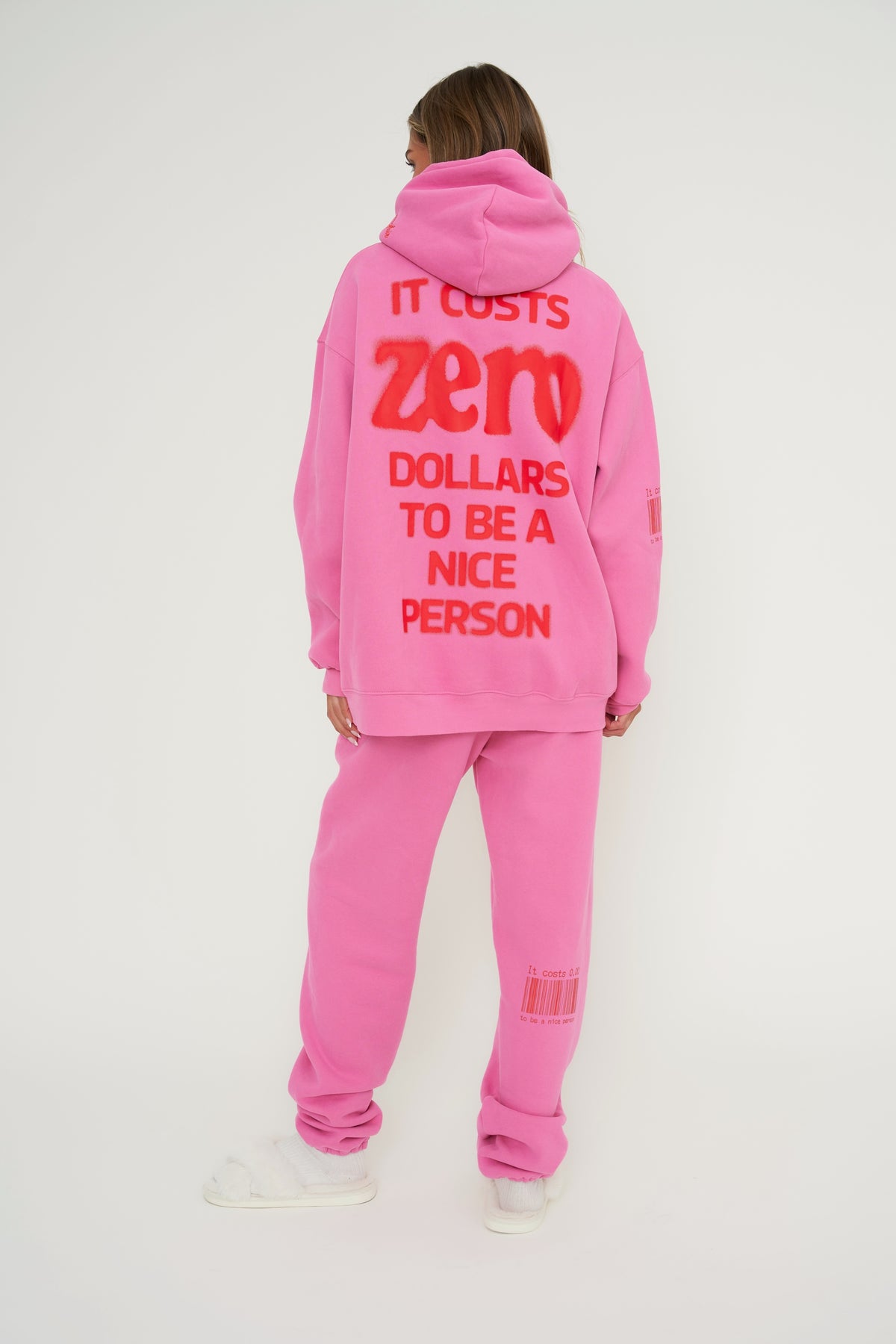 It Costs $0.00 To Be A Nice Person Pink Sweatpants – The Mayfair Group LLC